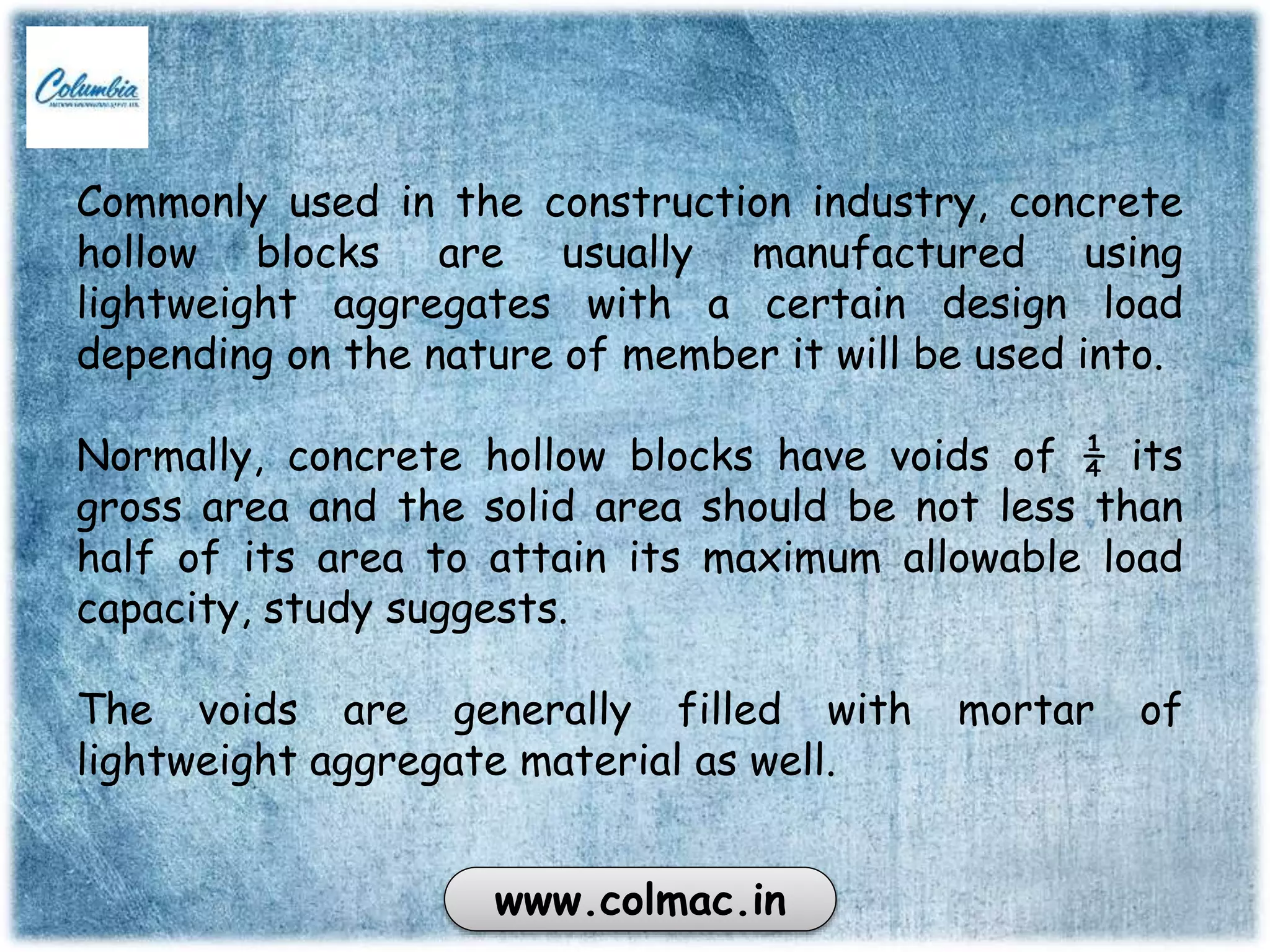Types of Concrete Block Used in Building Construction | PPTX