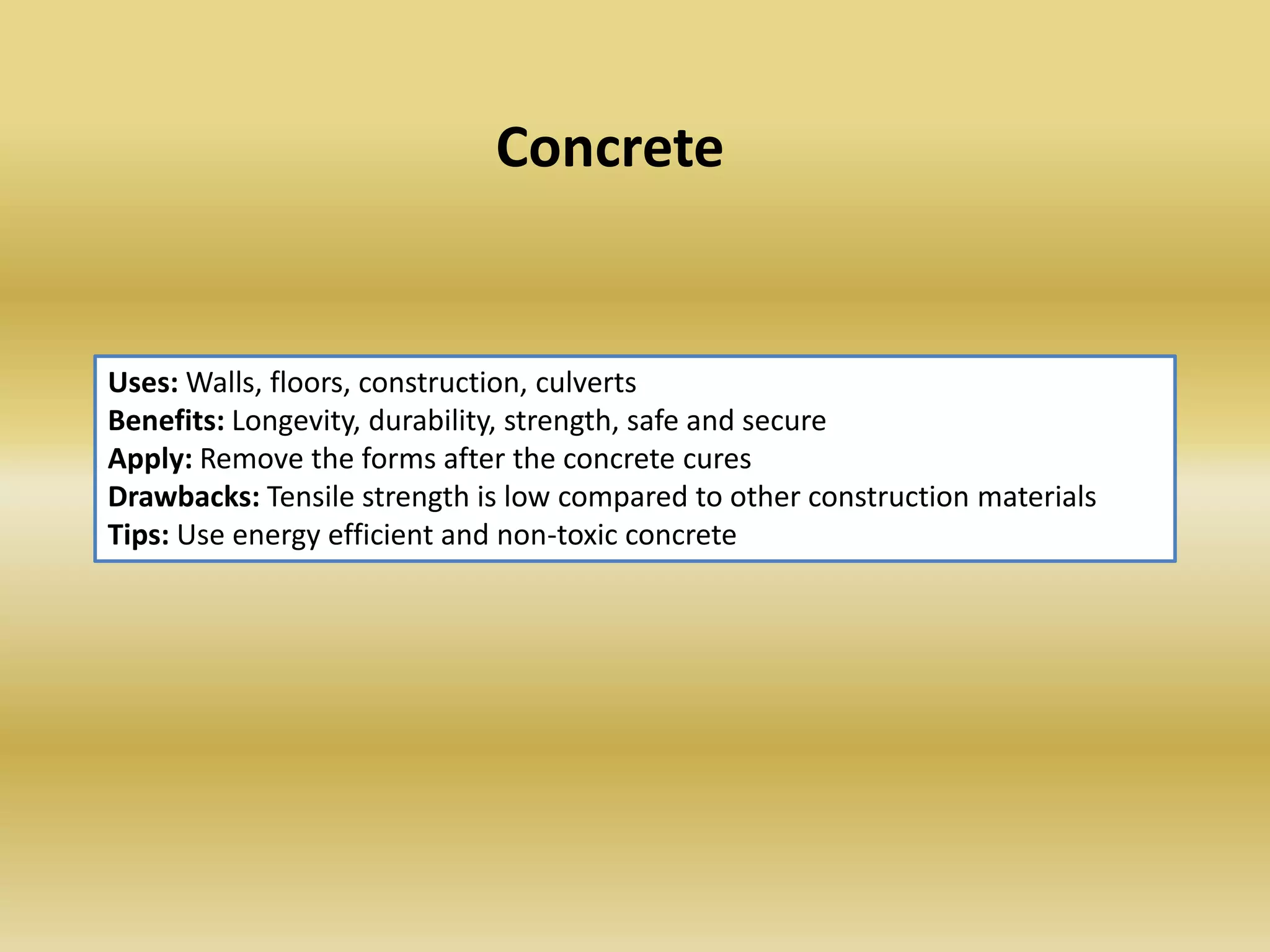 Types of Construction Materials | PPTX