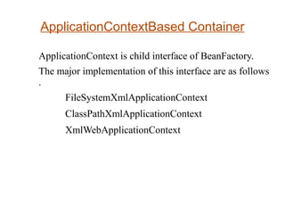Different Types of Containers in Spring | PPT
