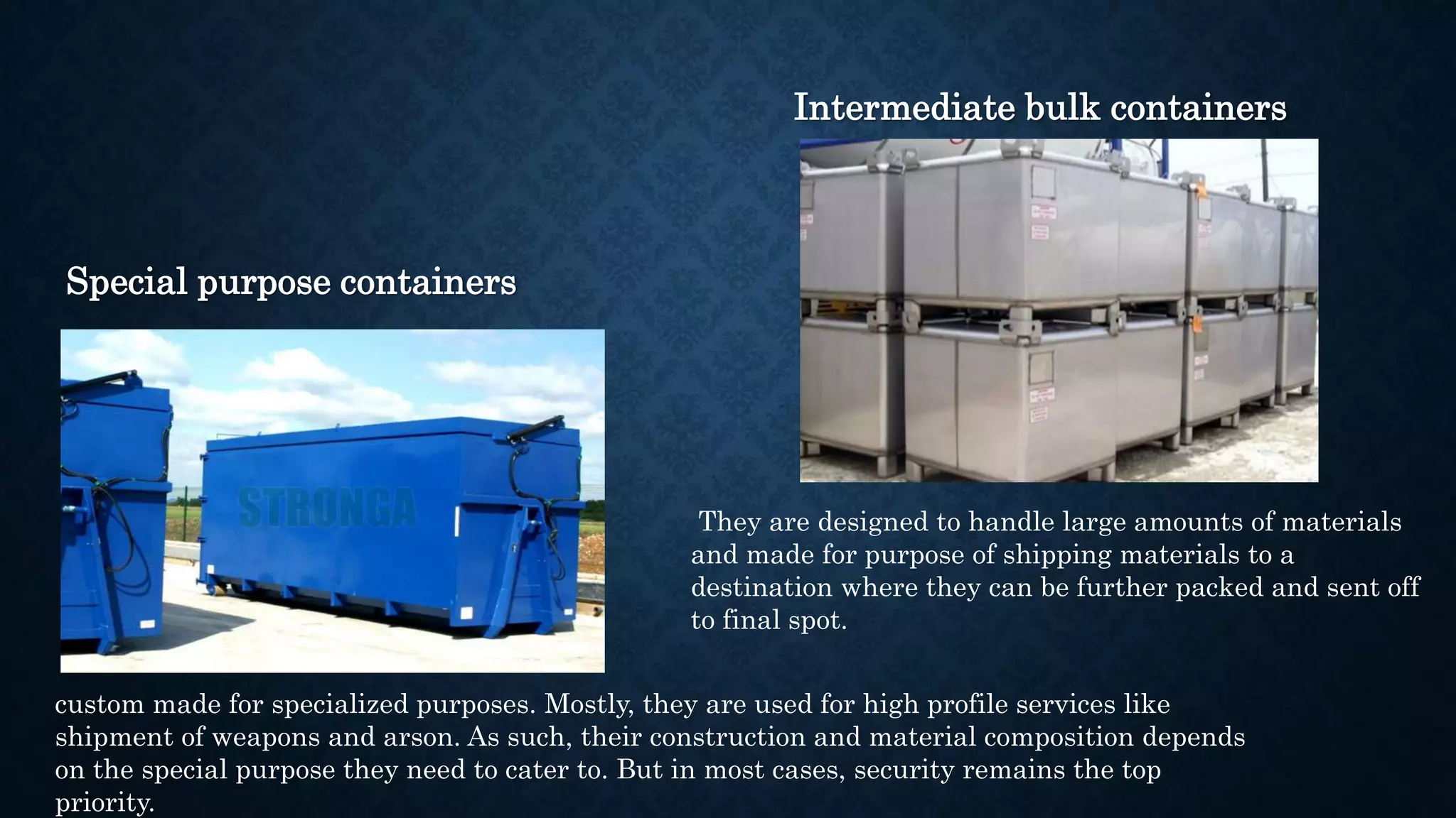 Types of containers | PPTX
