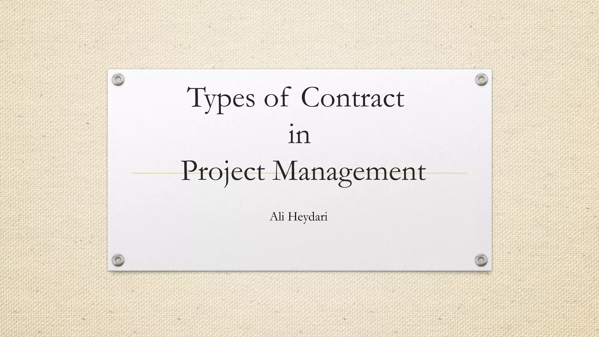 Types of contract in Project management | PPT
