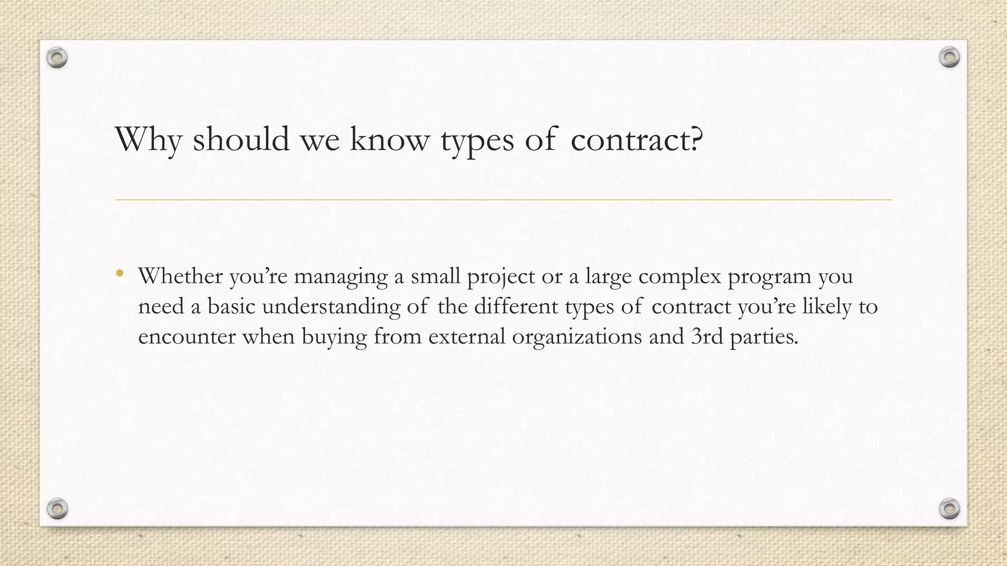 Types of contract in Project management | PPT
