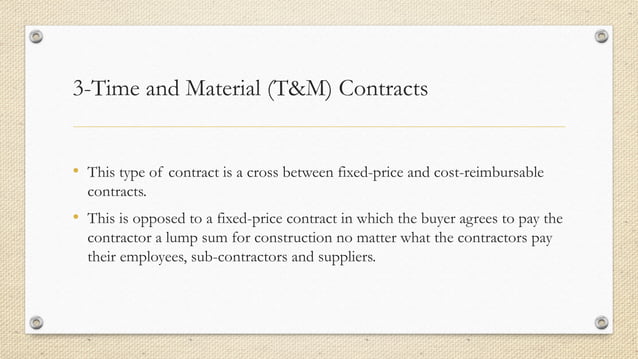 Types of contract in Project management