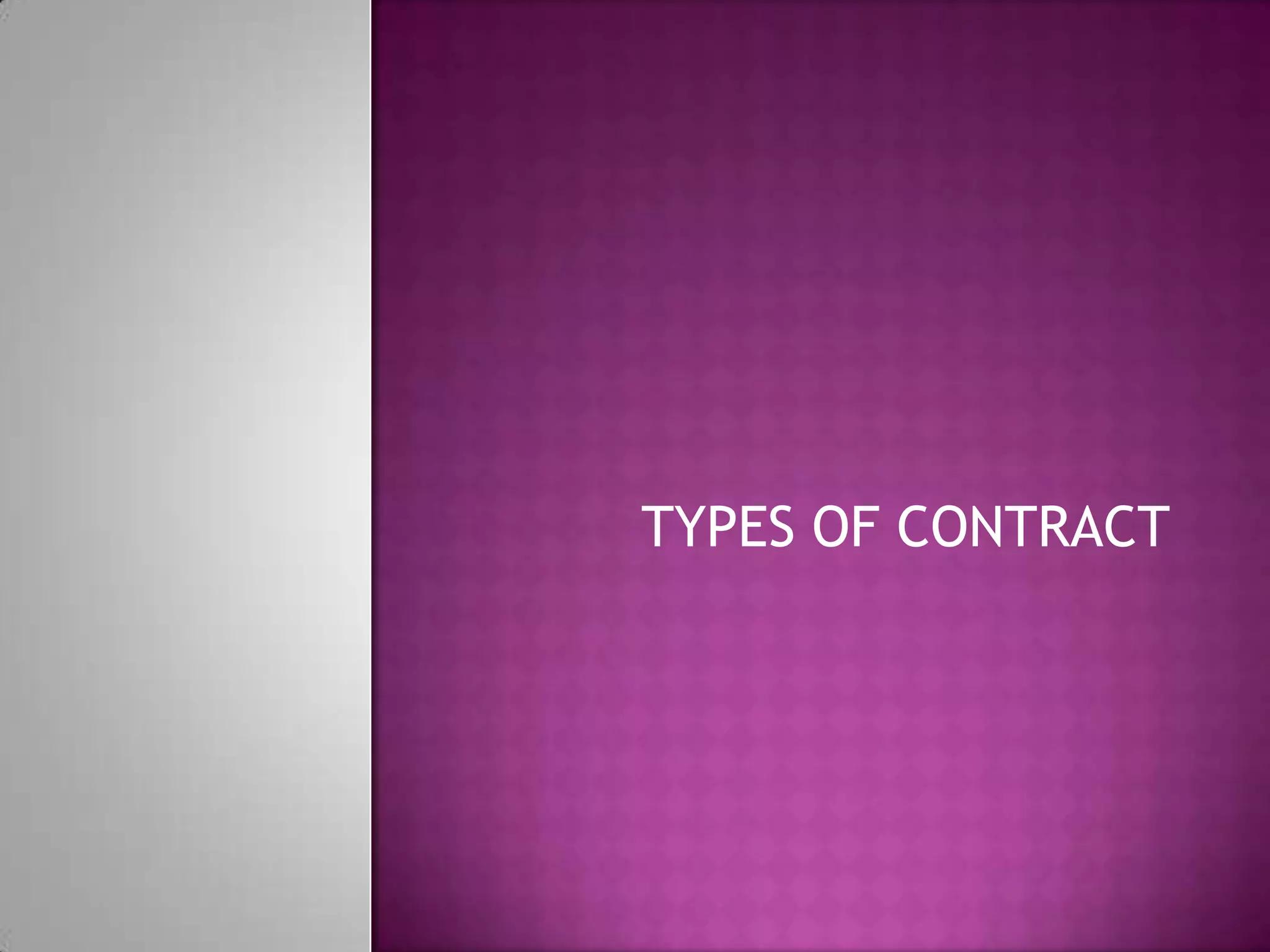 Types of contract | PPTX