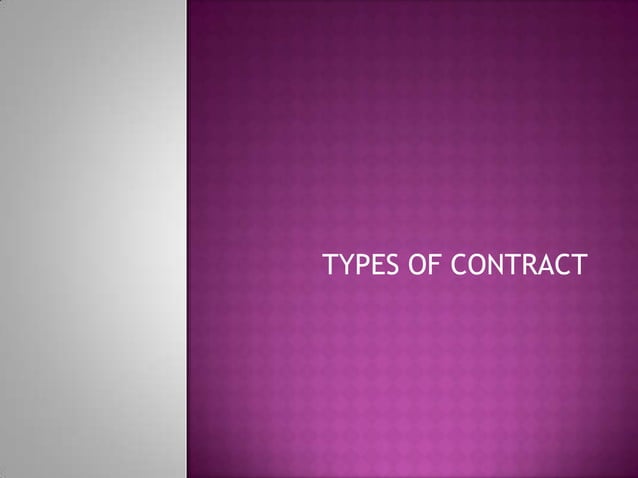 Types of contract | PPTX