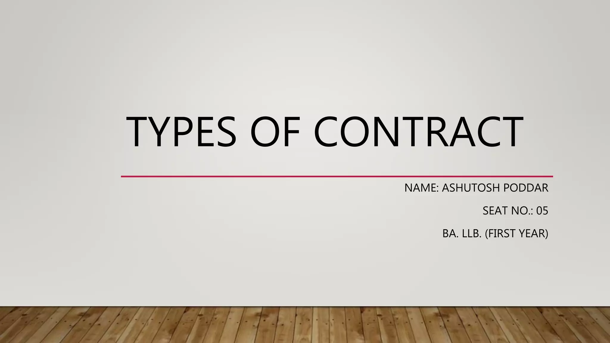 Types of contract | PPT