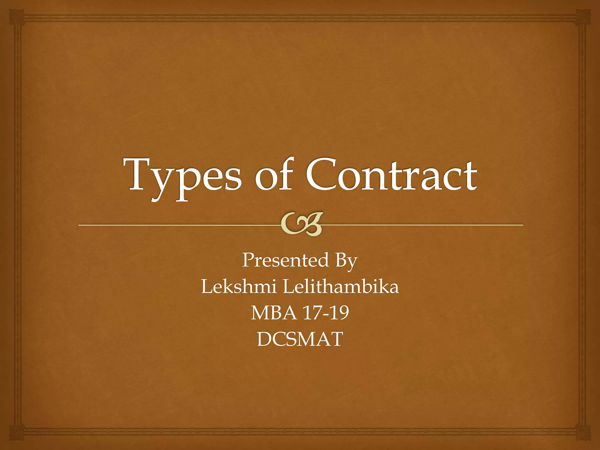 Types of contract | PPTX