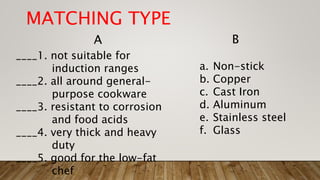 Types of Cookware | PPTX