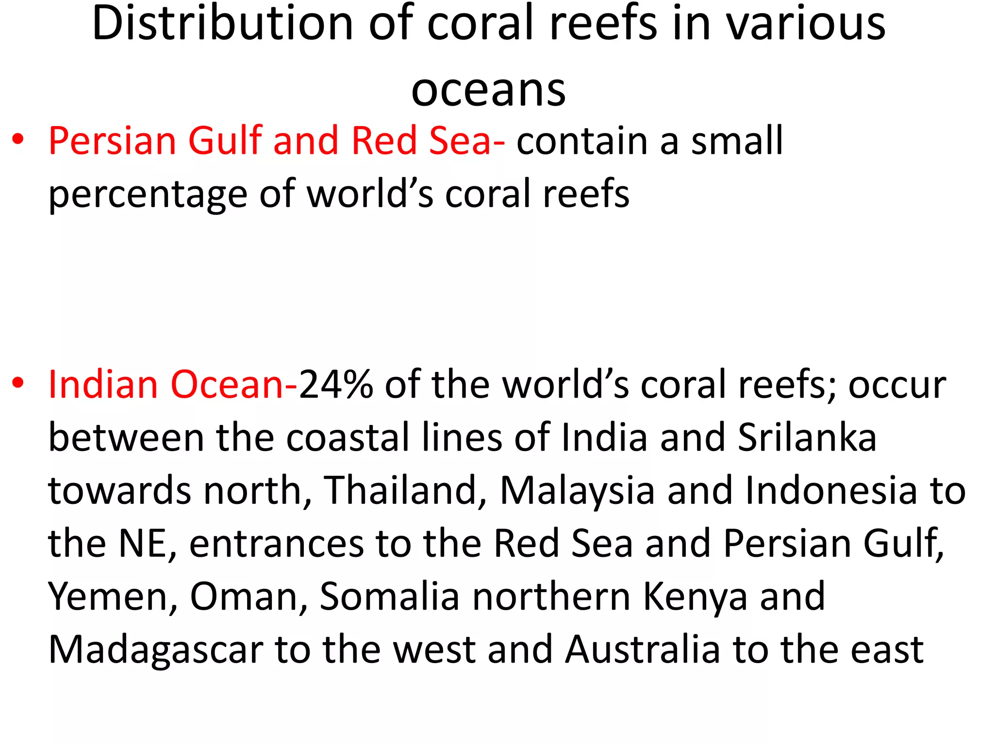 Types of coral reefs and its distribution | PPTX
