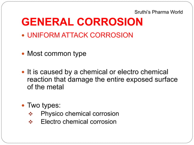 Types of corrosion.pptx | Chemistry | Science