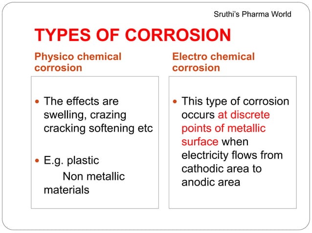Types of corrosion.pptx | Chemistry | Science