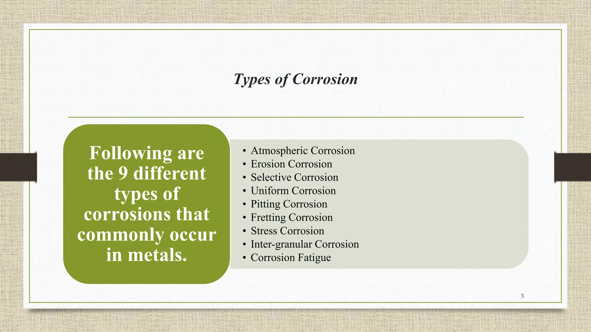 Types of corrosion and Prevention of corrosion | PPTX