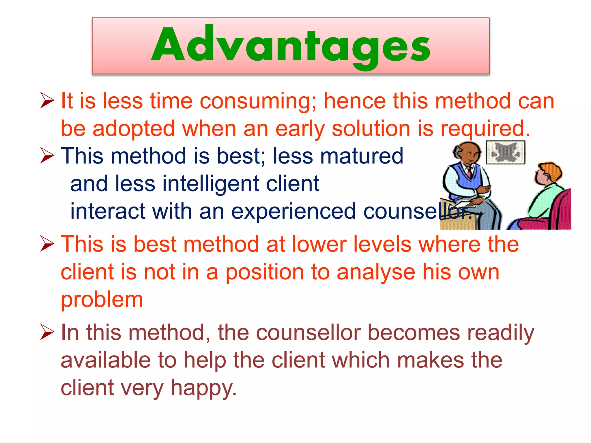 Types of counseling directive, non-directive, and eclectic counselling ...