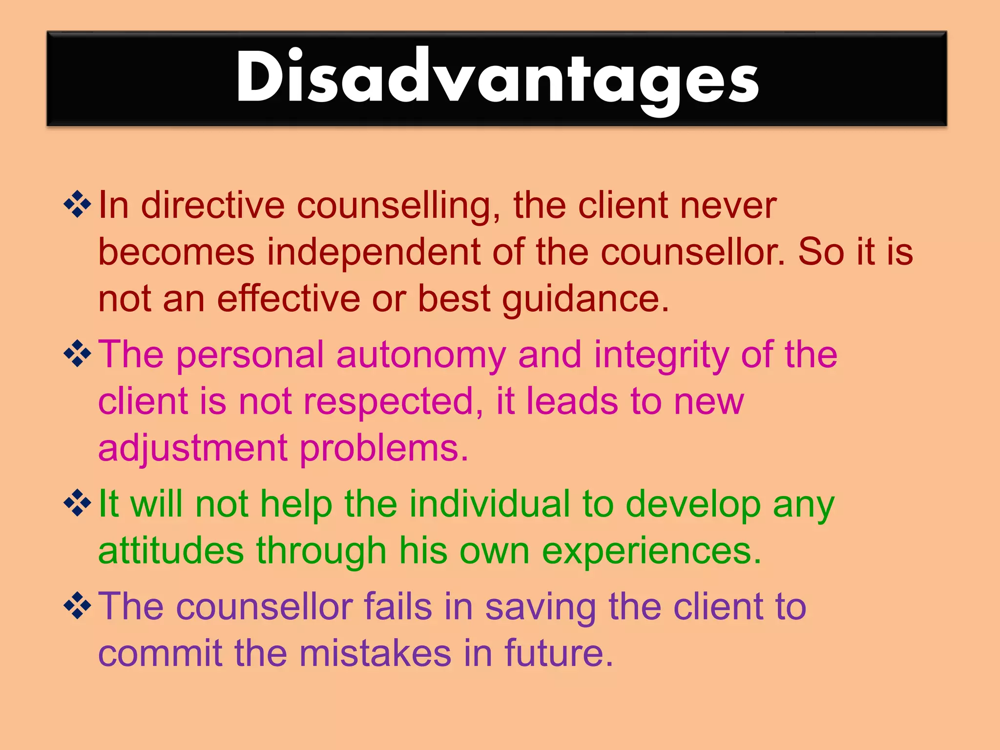 Types of counseling directive, non-directive, and eclectic counselling | PPTX