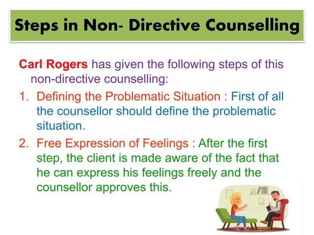 Types of counseling directive, non-directive, and eclectic counselling ...