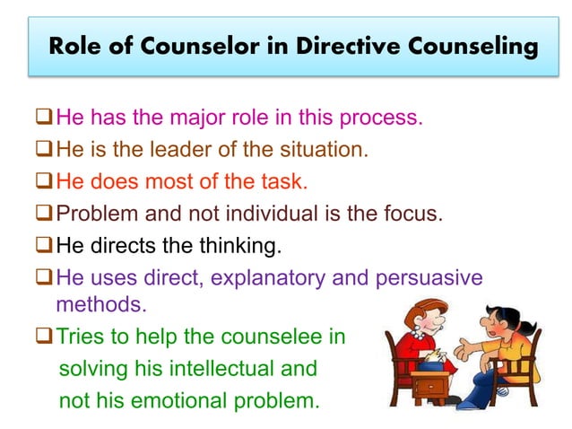 Types of counseling directive, non-directive, and eclectic counselling ...