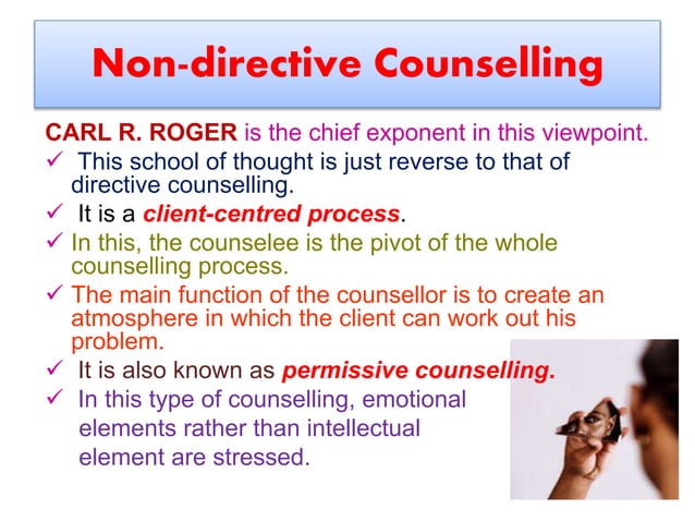 Types of counseling directive, non-directive, and eclectic counselling ...