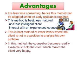 Types of counseling directive, non-directive, and eclectic counselling ...