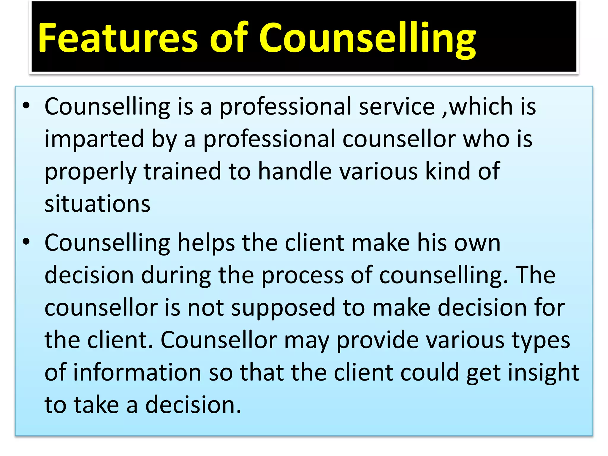 Types of counselling | PPTX