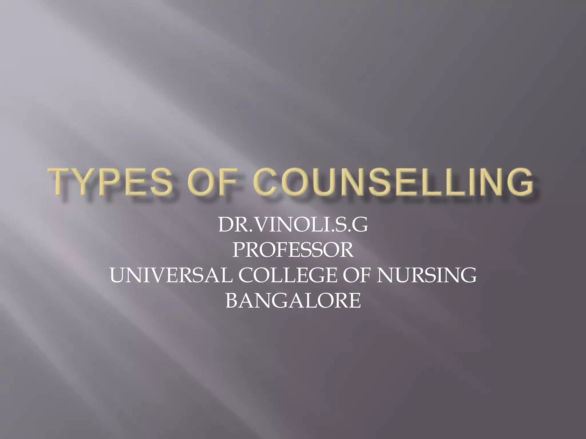 Types of counselling | PPT