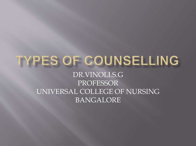 Types of counselling | PPT