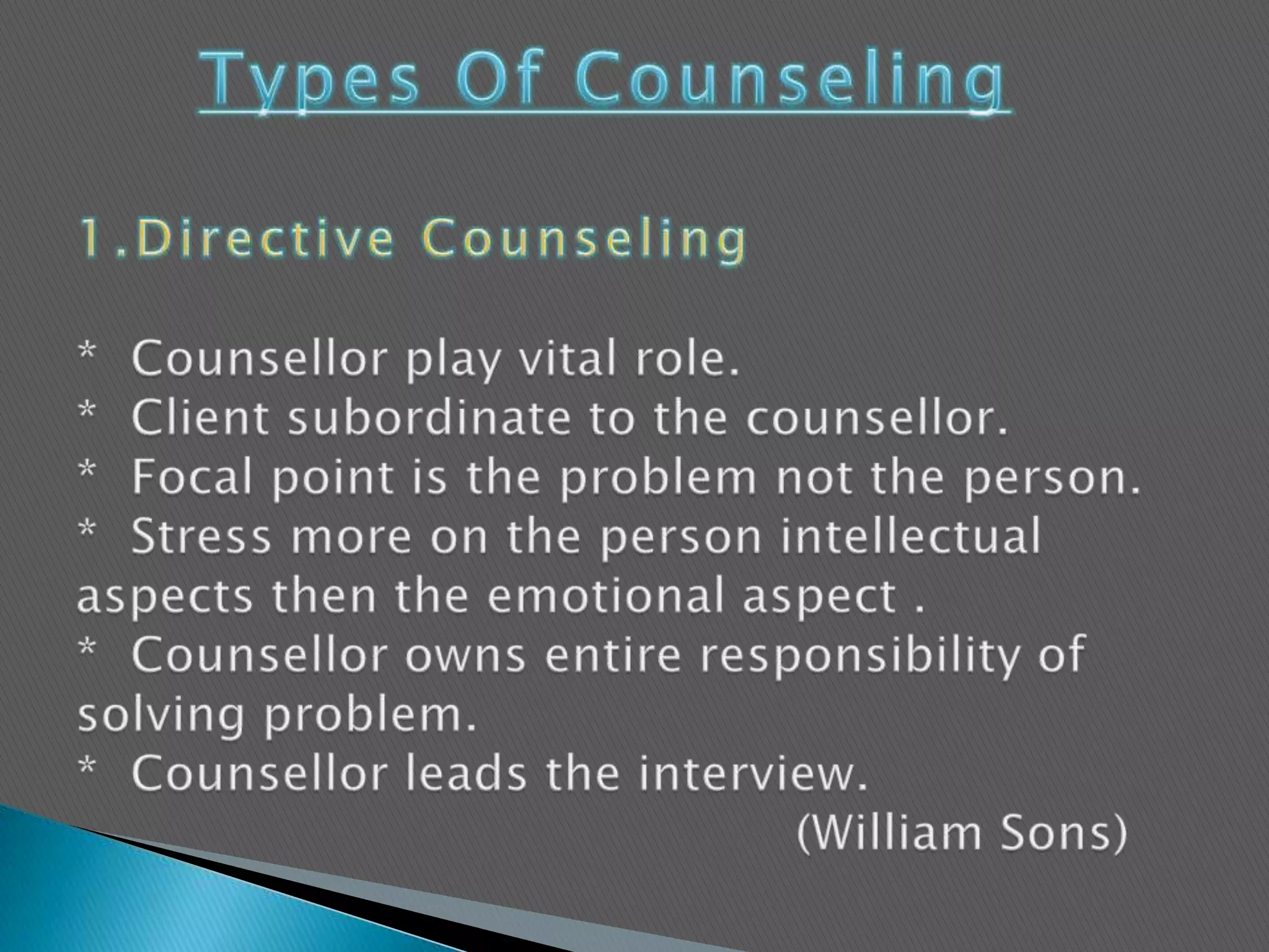 Types of counselling | PPTX