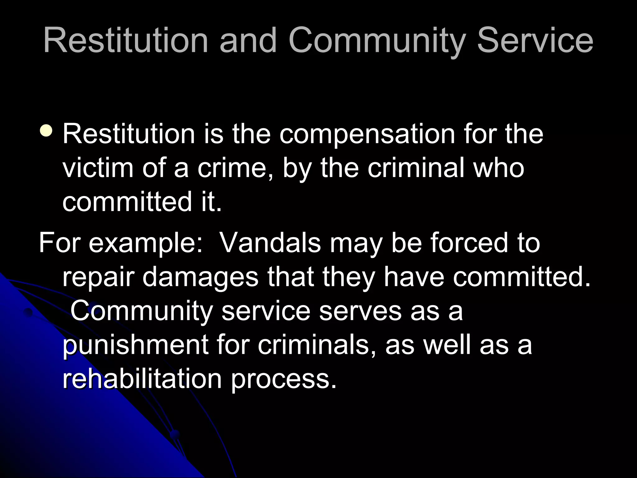 Types of court ordered punishment in Canada | PPT | Crime & Harmful ...