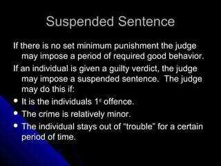 Types of court ordered punishment in Canada | PPT