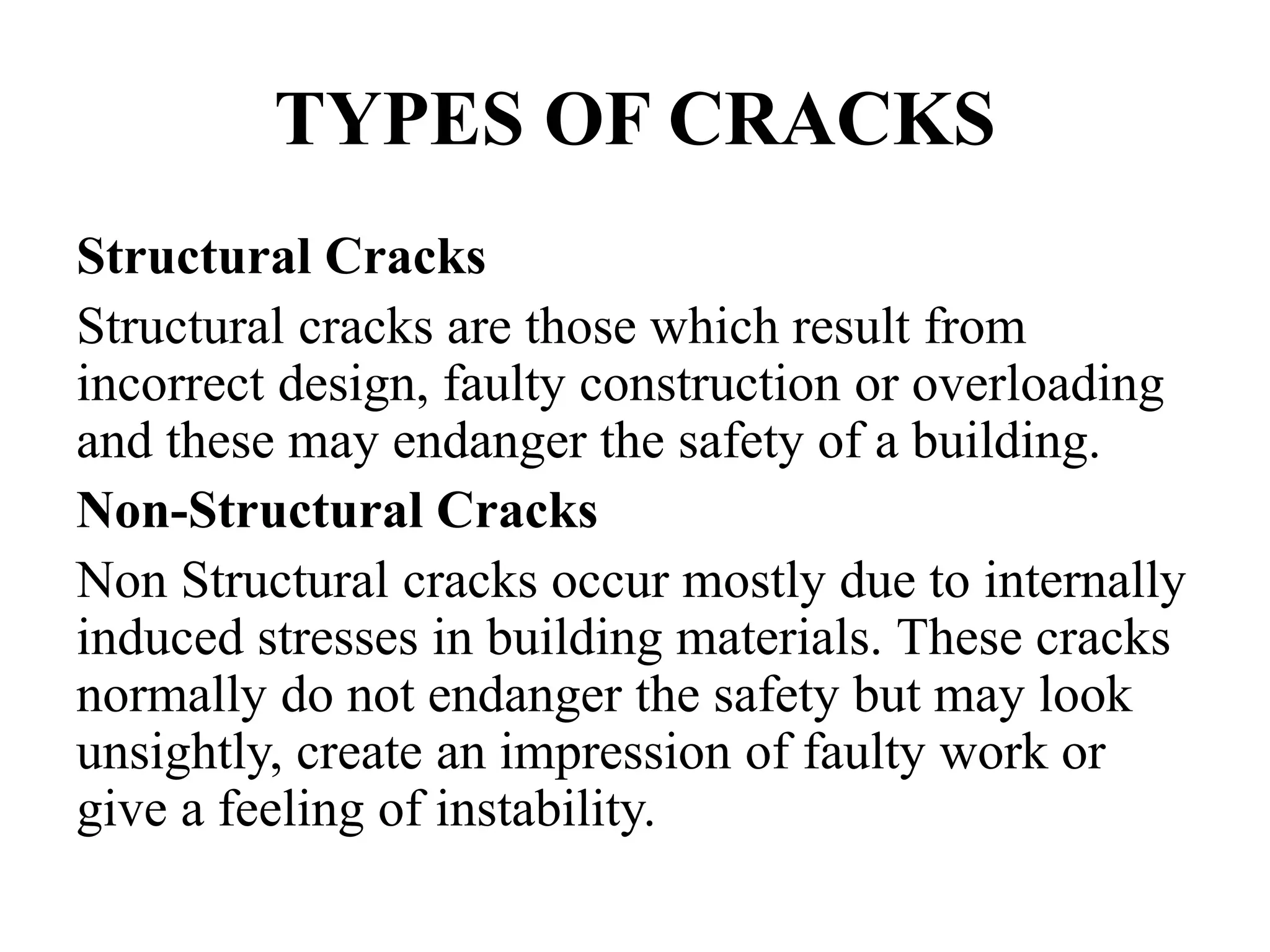 Types of cracks in concrete | PPTX