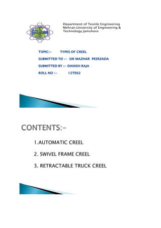 Types of creel | DOCX