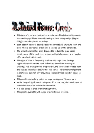 Types of creel | DOCX