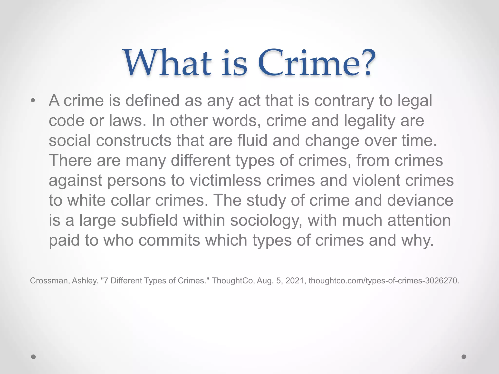 Types of Crime presentation | PPTX