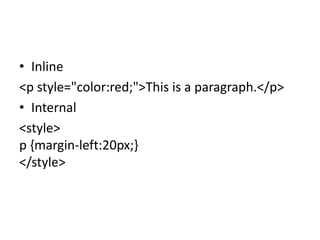 Types of css general tags Web Pages CSS_ | PDF