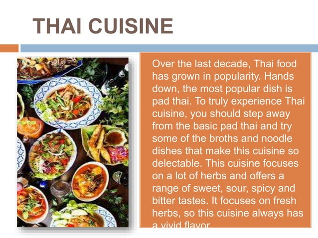 Types of cuisine | PPTX | Food & Drink