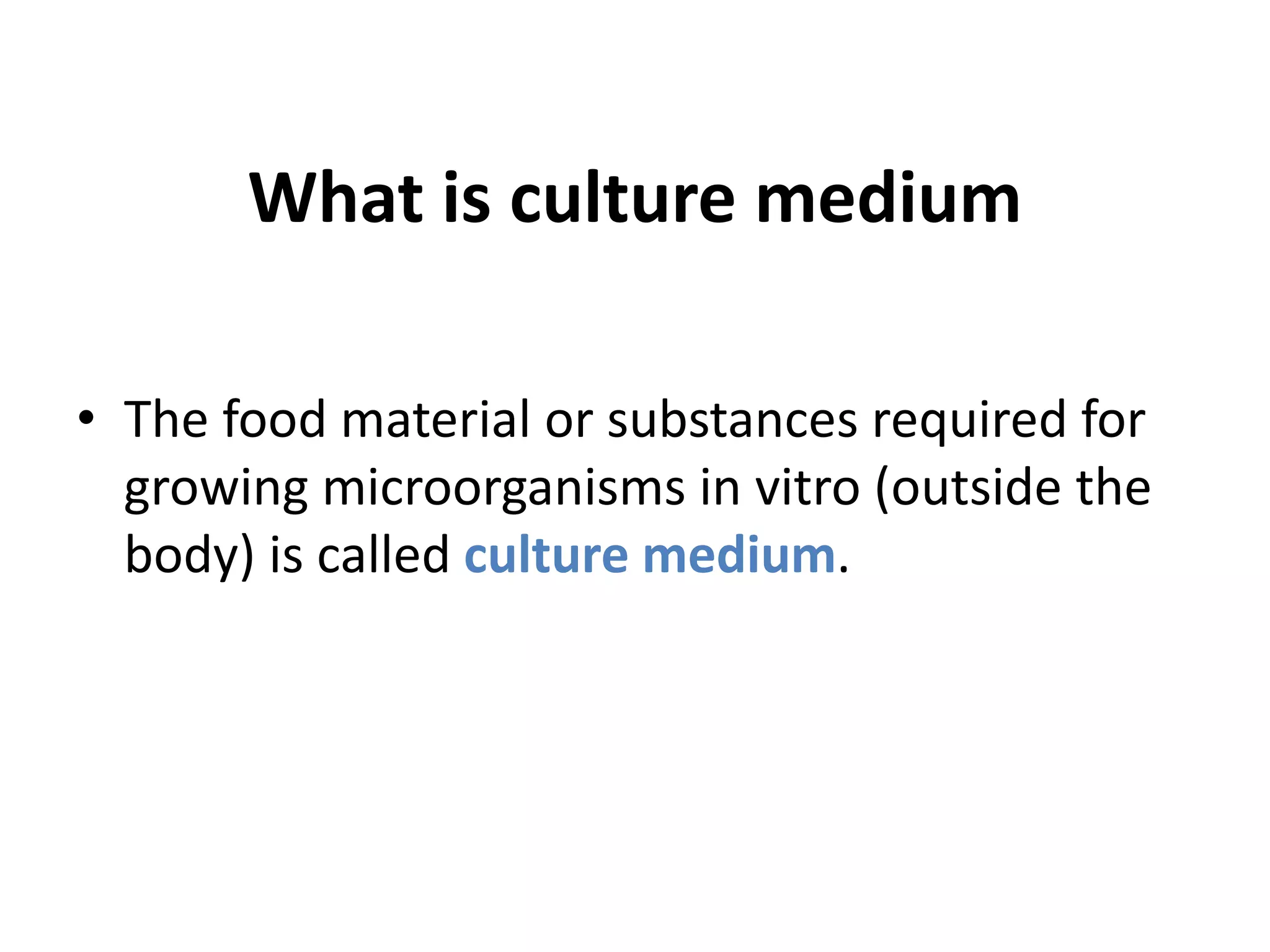 Types of culture media | PPTX