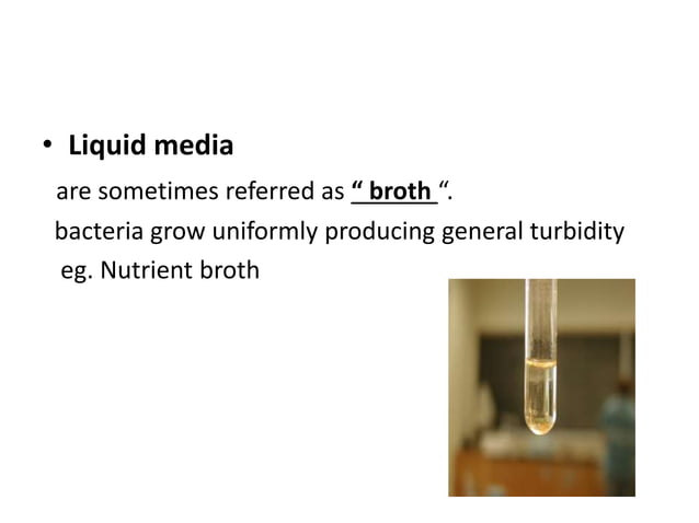 Types of culture media | PPTX | Chemistry | Science