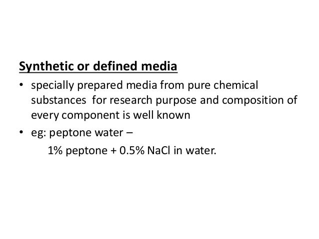 Types of culture media