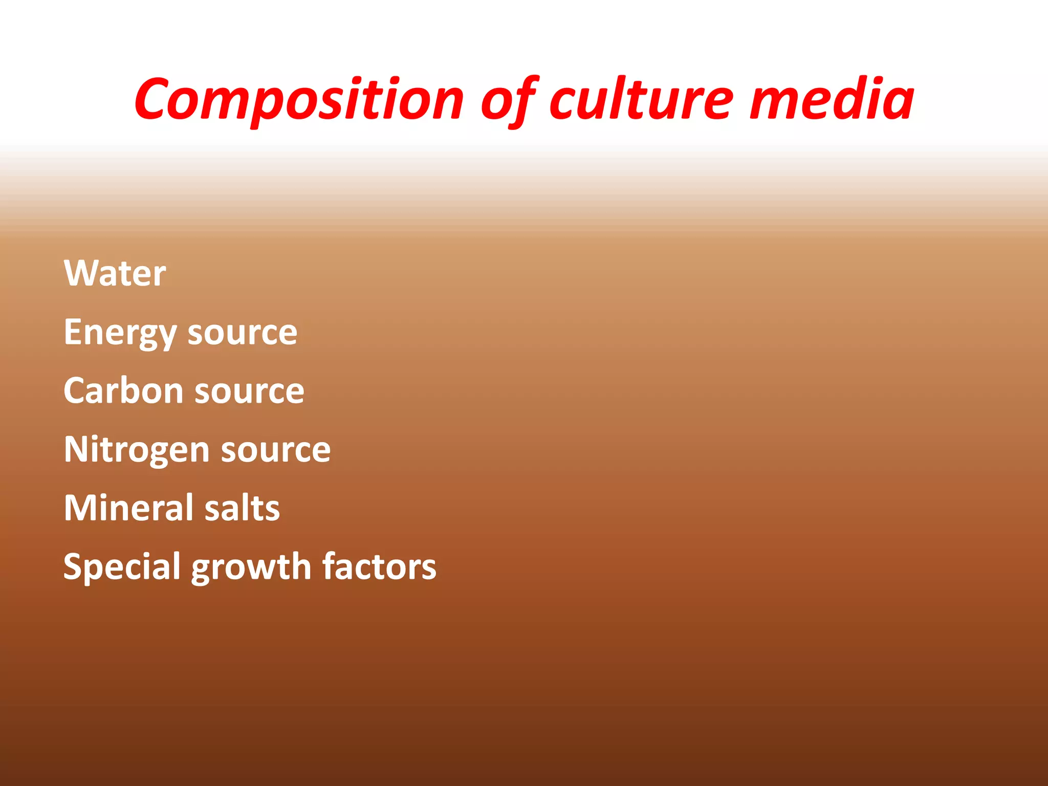 Types of culture media | PPTX