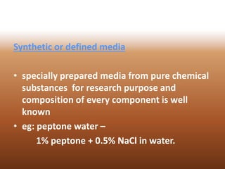 Types of culture media | PPTX