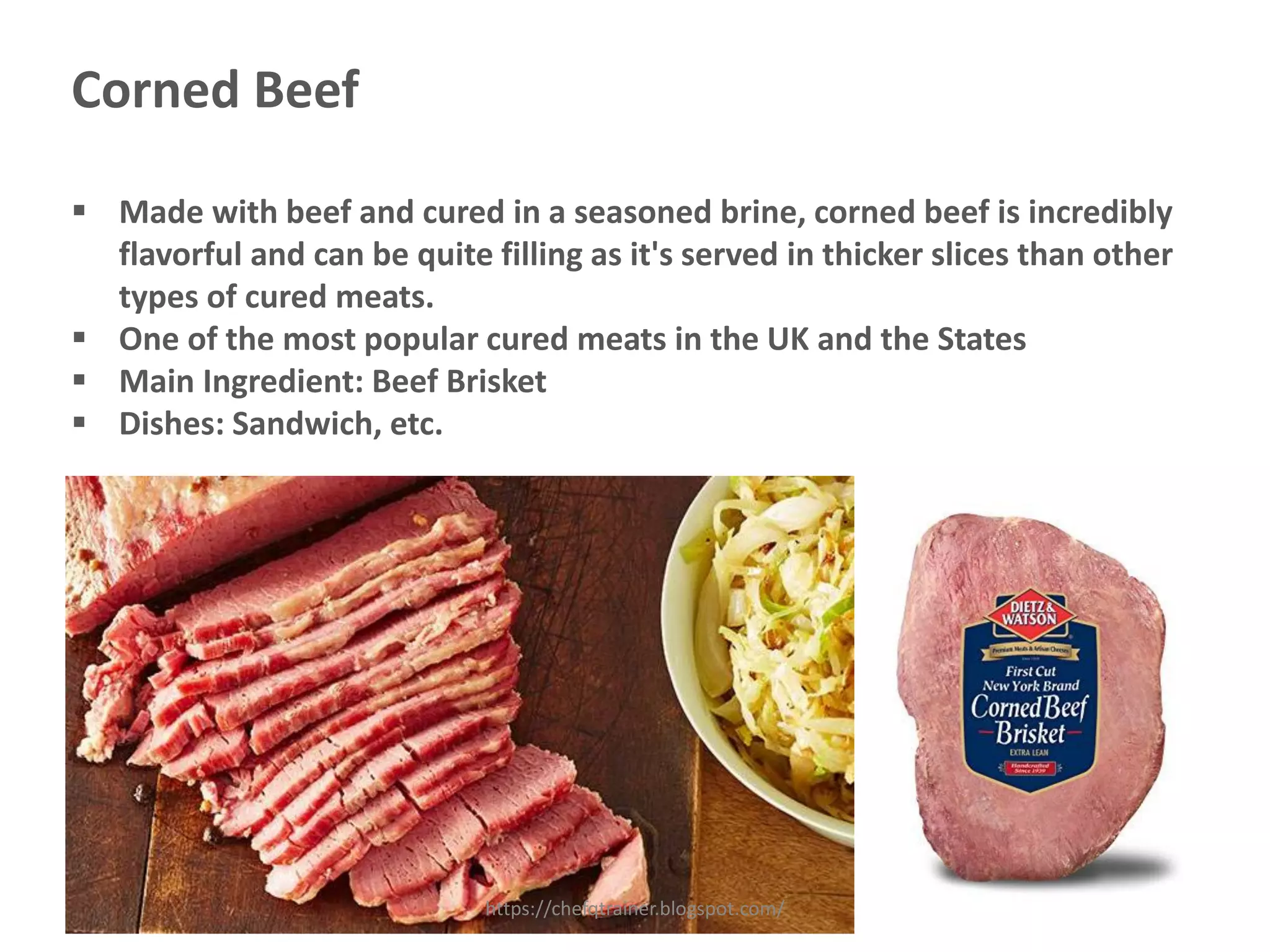Types of Cured Meat: www.chefqtrainer.blogspot.com