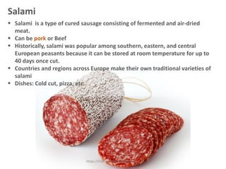 Types of Cured Meat: www.facebook.com/delhindra/ | PDF