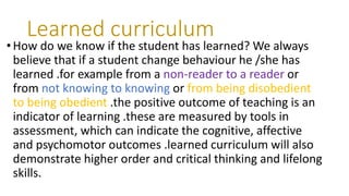Curricula/Curriculum of the school | PPTX