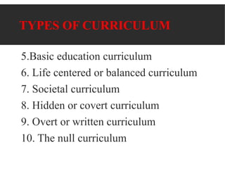 TYPES OF CURRICULUM .pptx | Free Download
