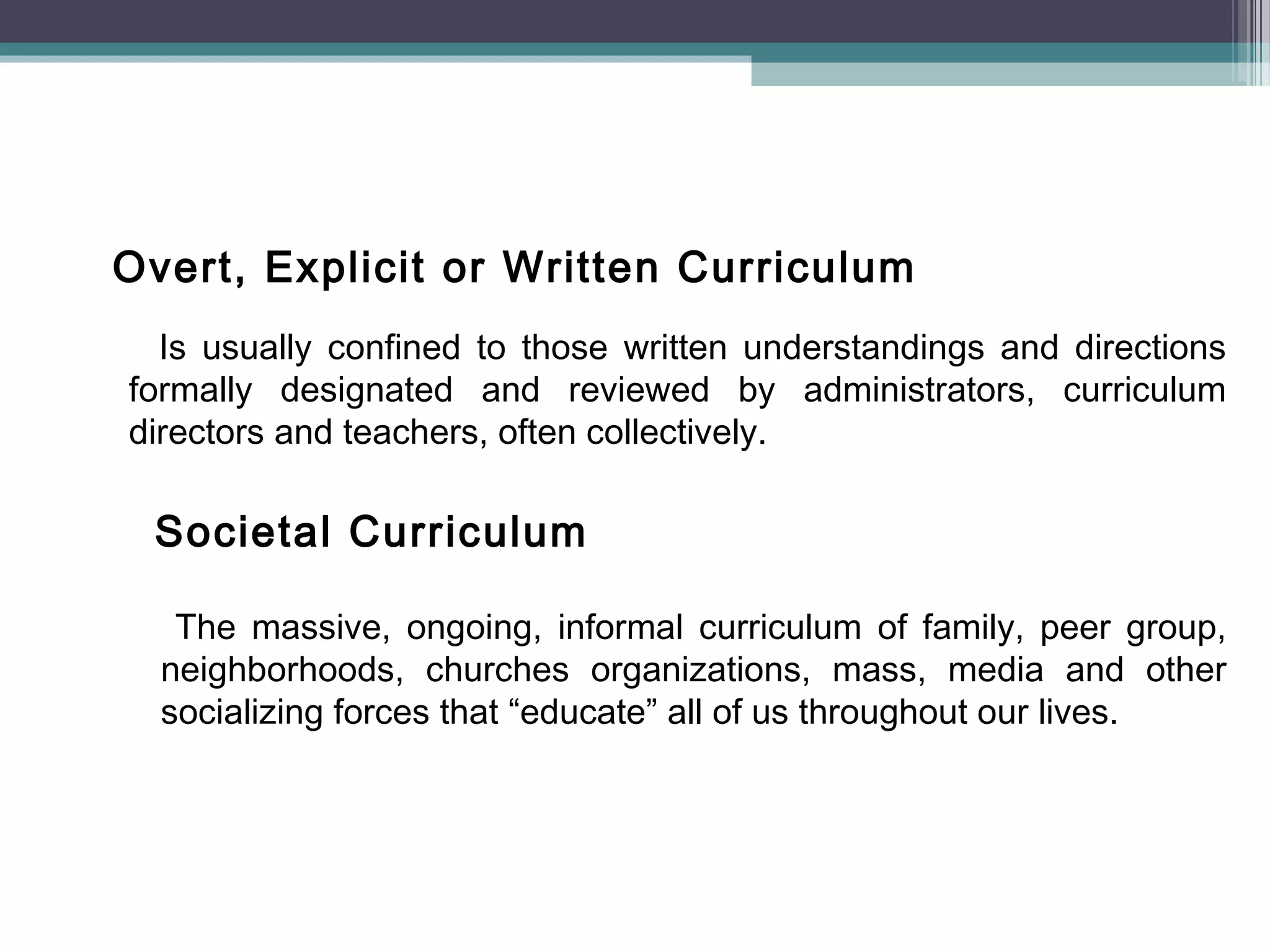 Types of curriculum lecture 4 | PPT