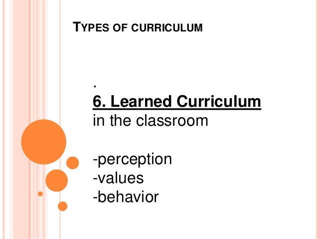 Types of curriculum
