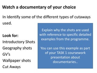 Types of cut aways | PPTX | Cameras and Camcorders | Consumer Electronics