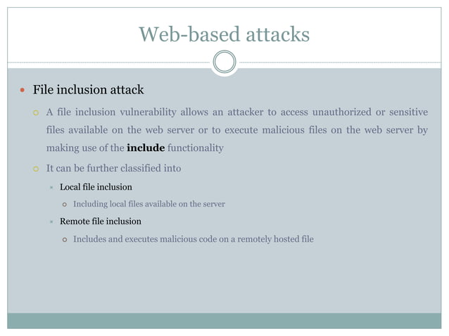 Types of cyber attacks | PPTX | Information and Network Security | Computing