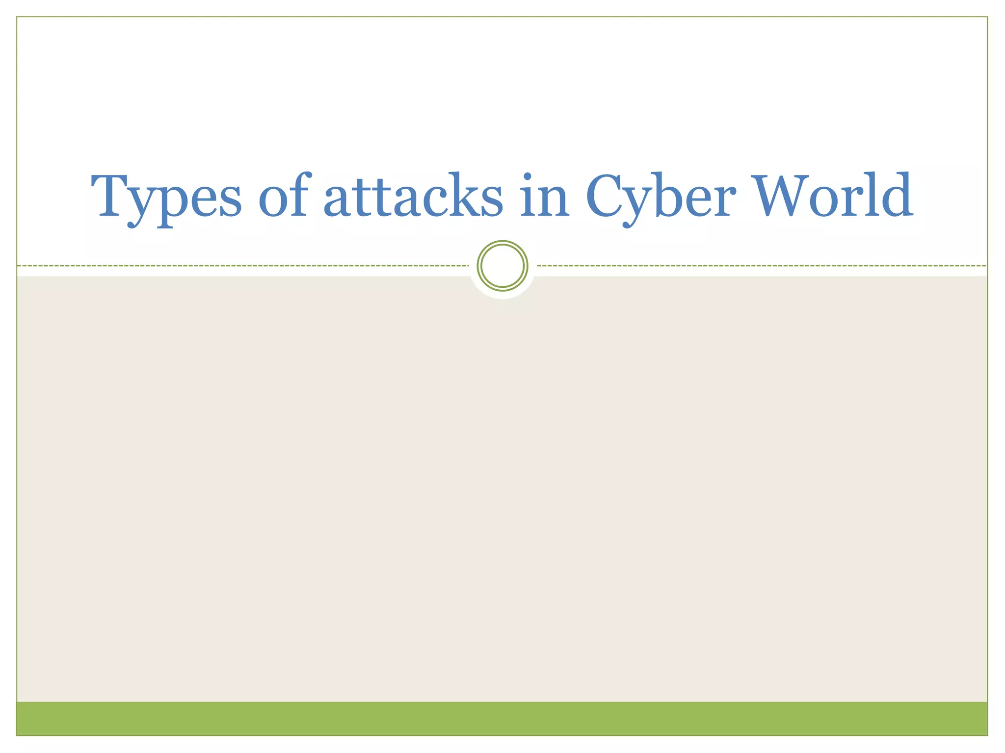 Types of Cyber Attacks | PPTX