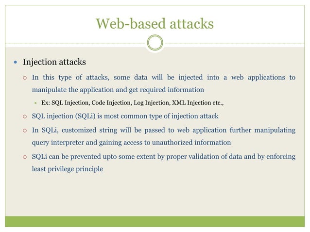 Types of Cyber Attacks | PPTX