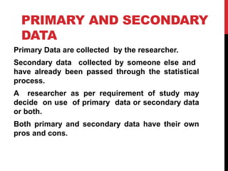 Types of Data.pptx Research data types. primary secondary dta | PPTX